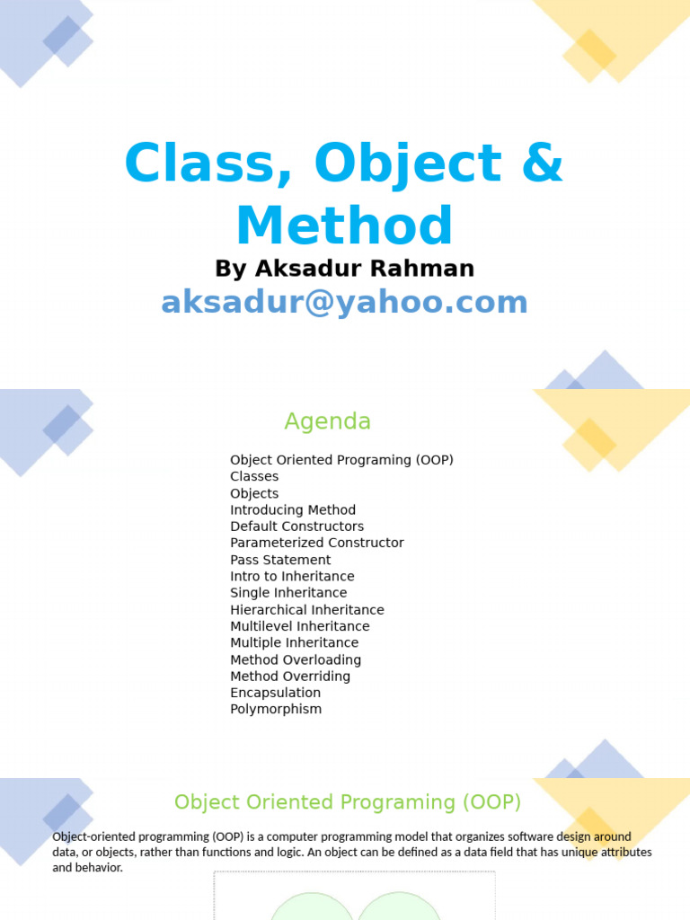 2024-02-05T17-34-21.733Z-Day-5 Classes, Objects & Method | PDF | Method (Computer Programming ...