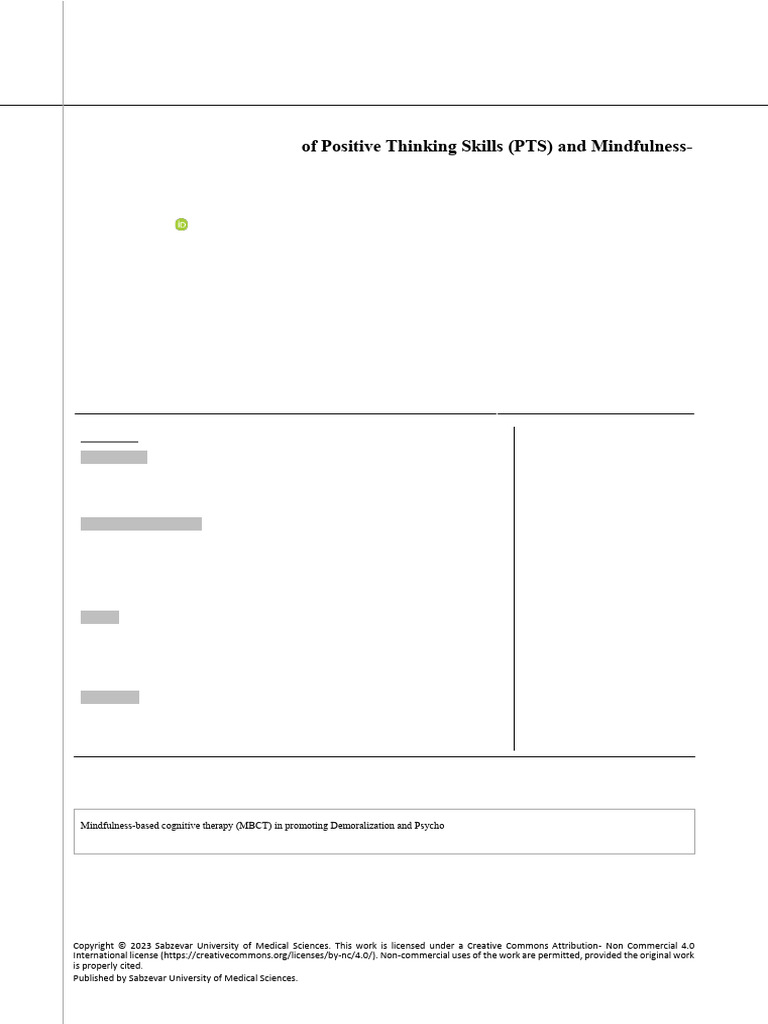 JSUMS - Volume 30 - Issue 2 - Pages 193-207 | PDF | Mindfulness ...
