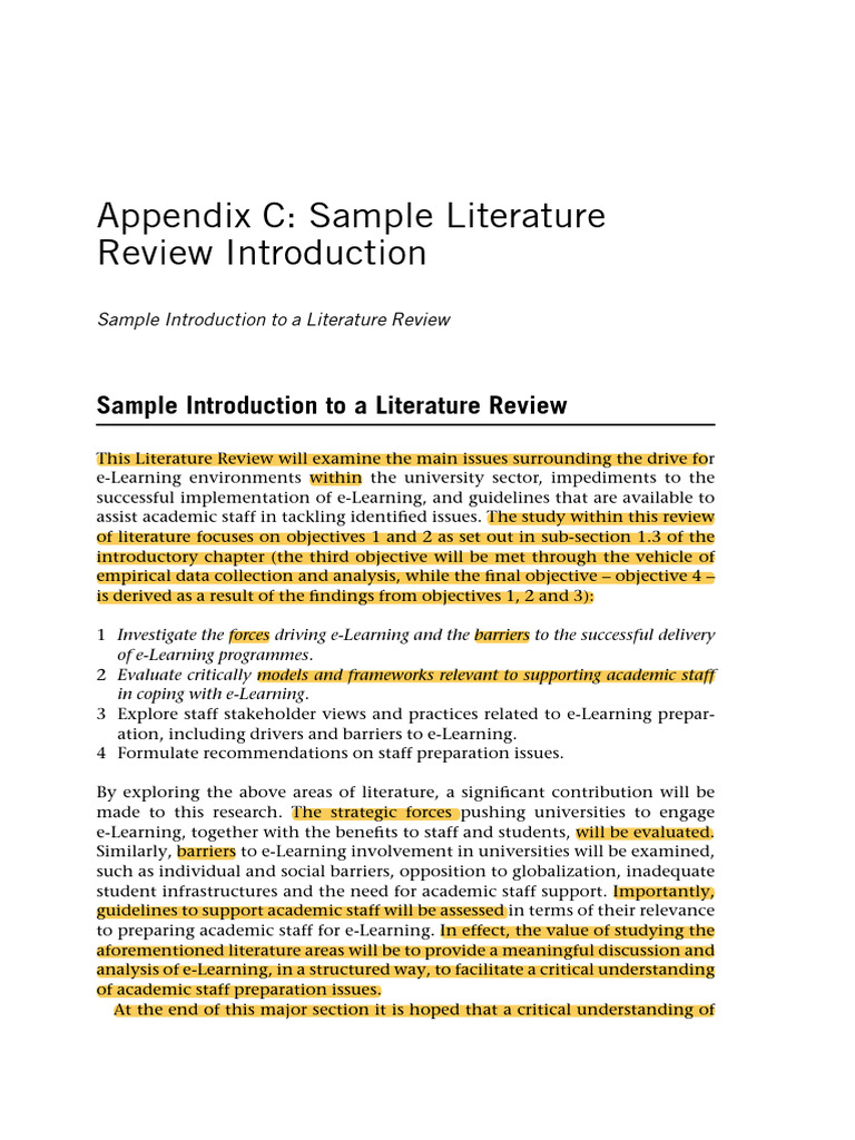 Sample Introduction To A Literature Review | PDF | Educational Technology