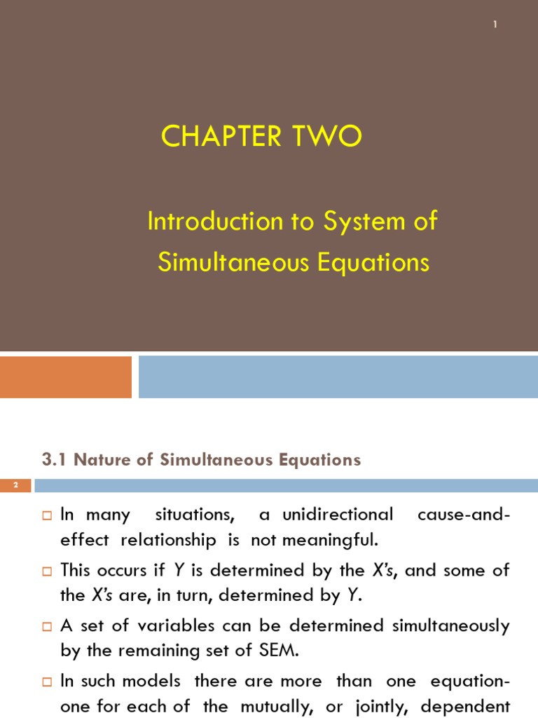 Econometrics - LL - Chapter - Two - LL From Lambe | PDF | Ordinary Least Squares | Estimator