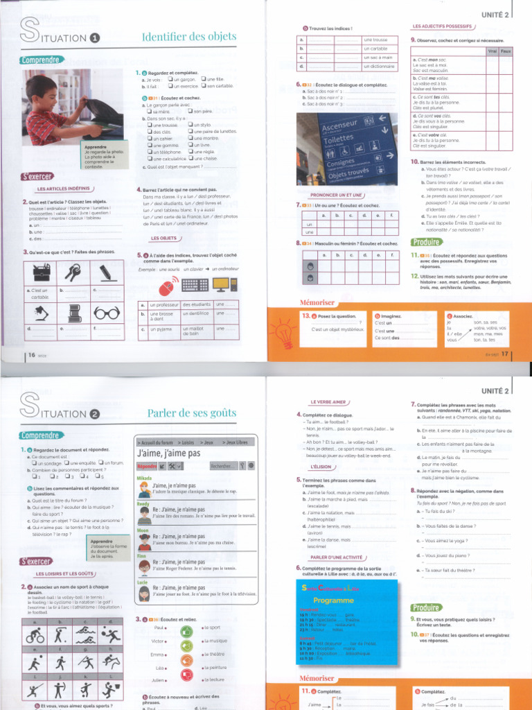 L'atelier A1 - Cahier D'activites (U2) | PDF