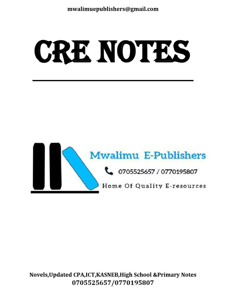 Form 1 Cre Notes | PDF | Old Testament | Genesis Creation Narrative