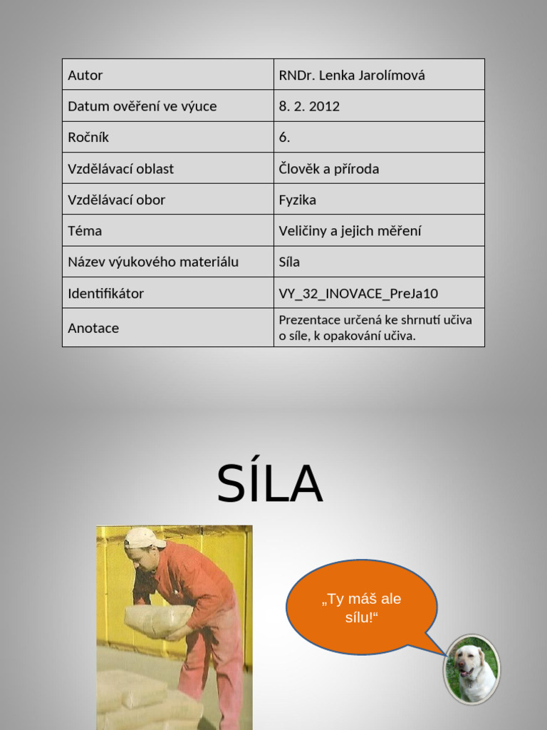 Síla | PDF