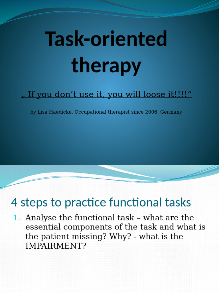 Task-Oriented Therapy for Functional Recovery | PDF | Anatomical Terms ...