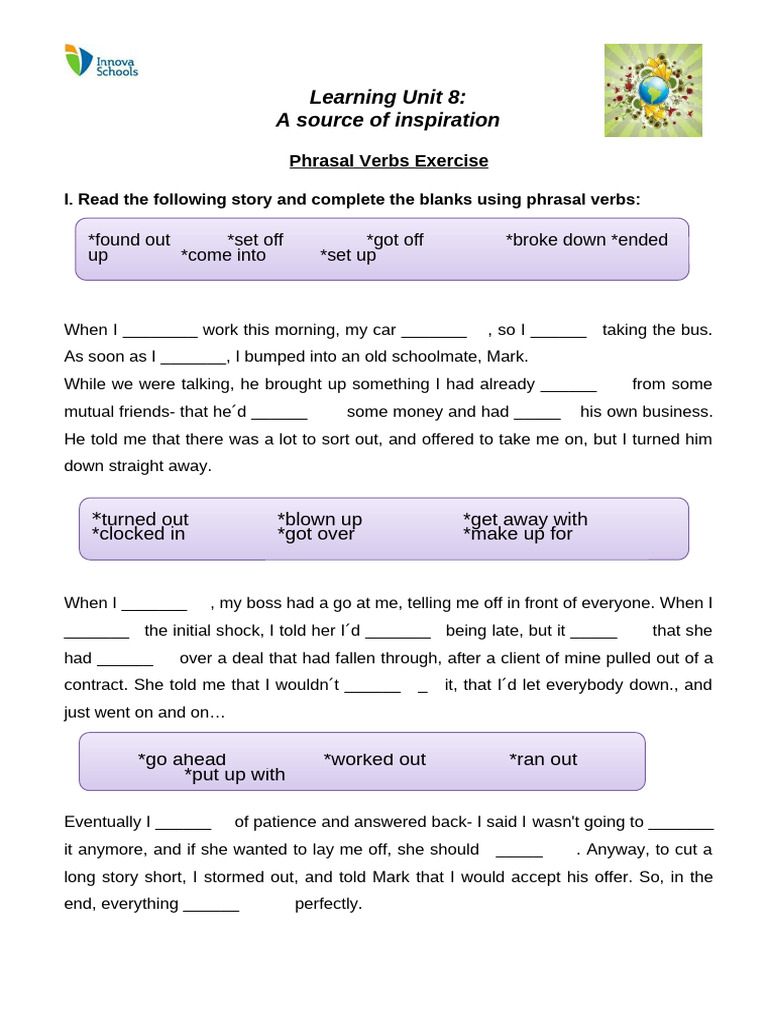 B1 Activity 16 - Phrasal Verbs Activity Worksheet | PDF