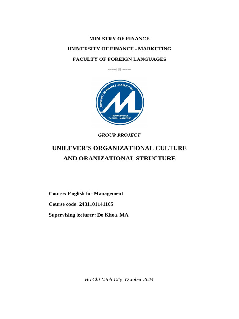 English For Management - UNILEVER (Group 9) | PDF | Sustainability ...