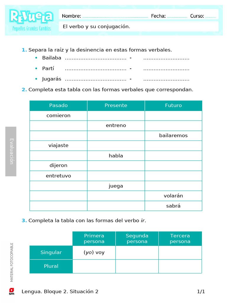 El Verbo y Su Conjugación | PDF | Verbo | Conjugación gramatical