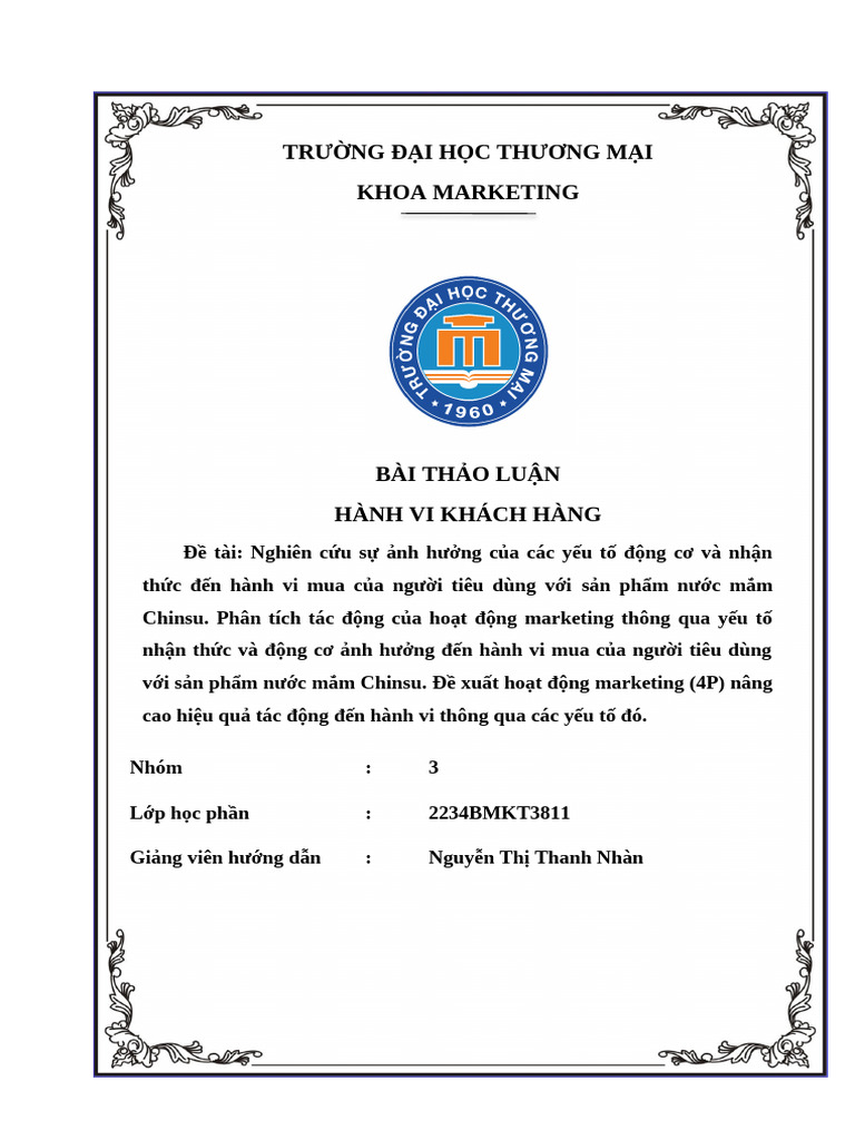 2234BMKT3811-nhóm 3 - BTL | PDF