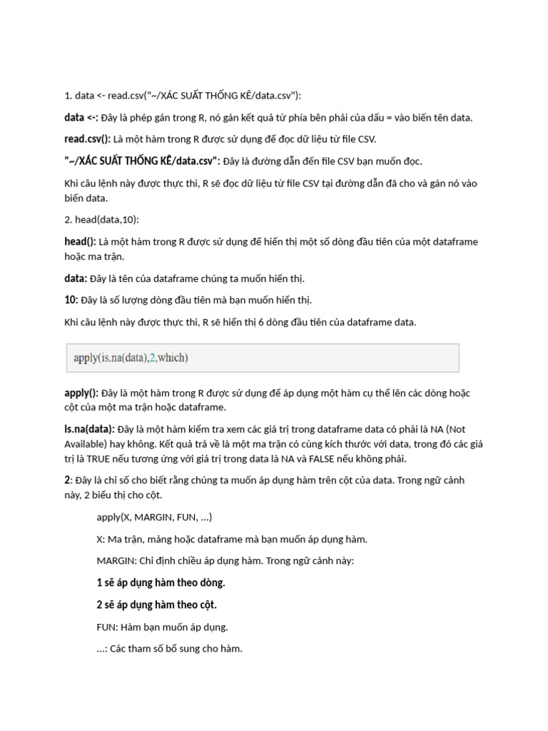 giải thích code XSTK | PDF