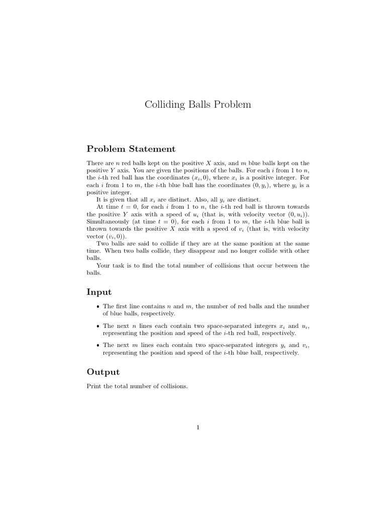 Prob Colliding Balls | PDF