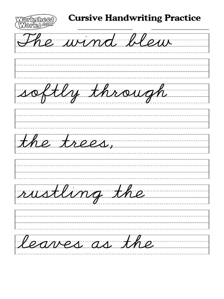 WorksheetWorks Cursive Handwriting Practice 2 | PDF | Finance & Money ...