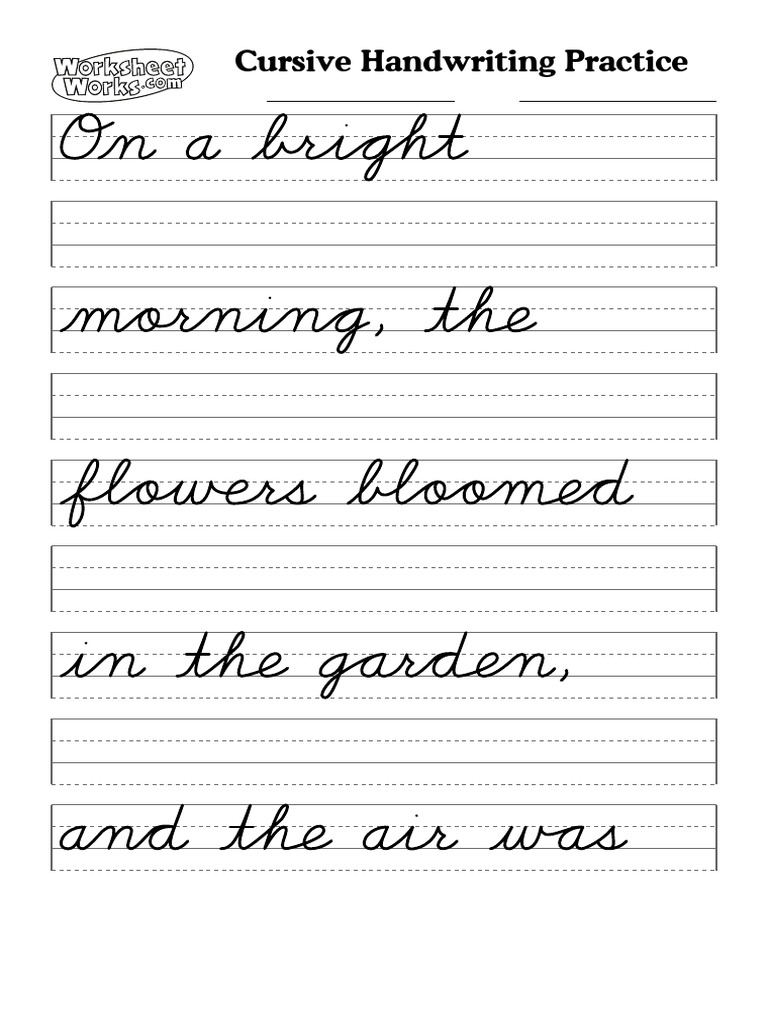 WorksheetWorks Cursive Handwriting Practice 3 | PDF