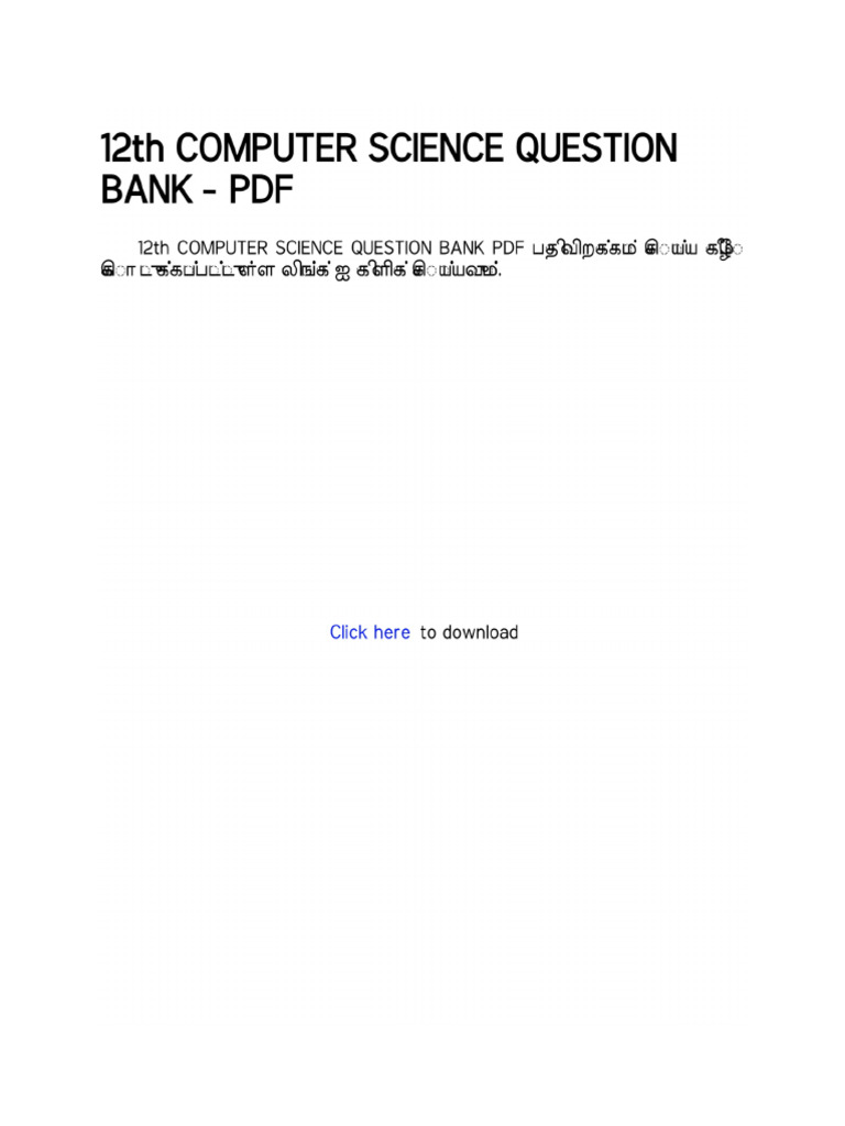 12th COMPUTER SCIENCE QUESTION BANK PDF | PDF 12th COMPUTER SCIENCE QUESTION BANK PDF | PDF