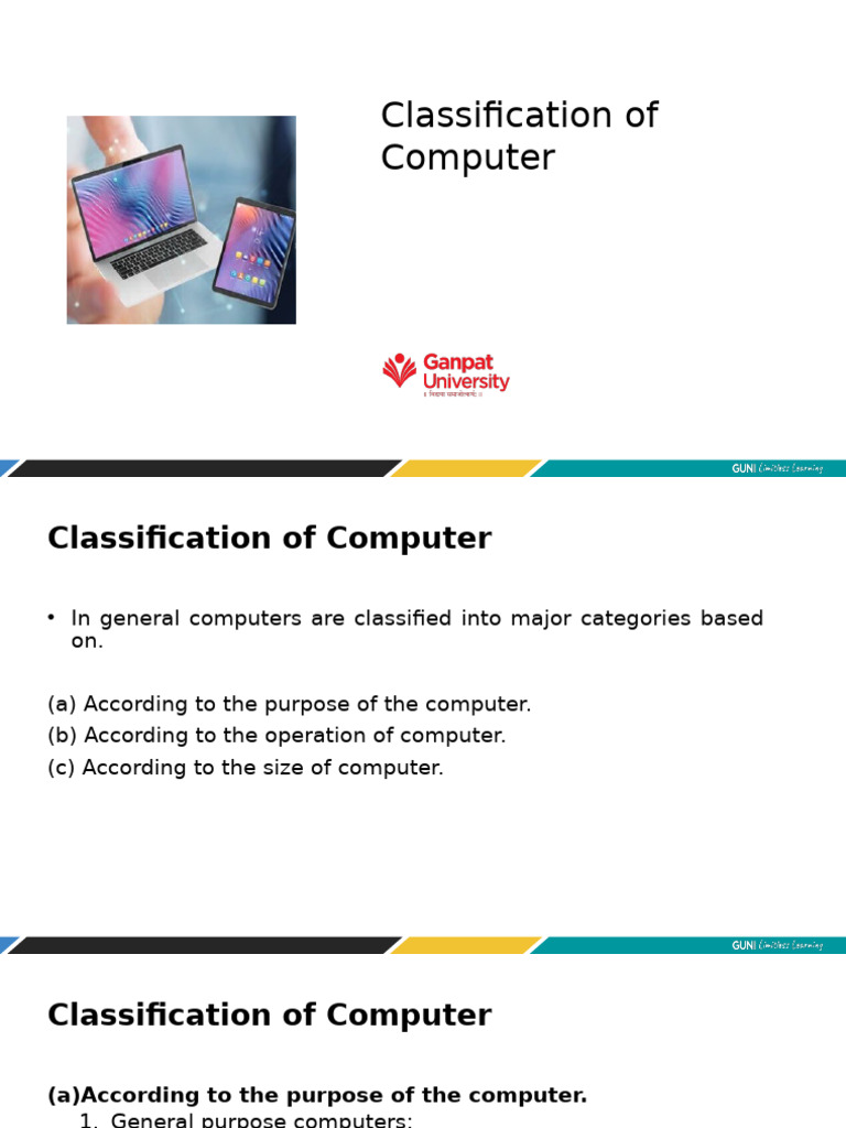 2.classification Computer | PDF | Microcomputers | Supercomputer 2.classification Computer | PDF | Microcomputers | Supercomputer