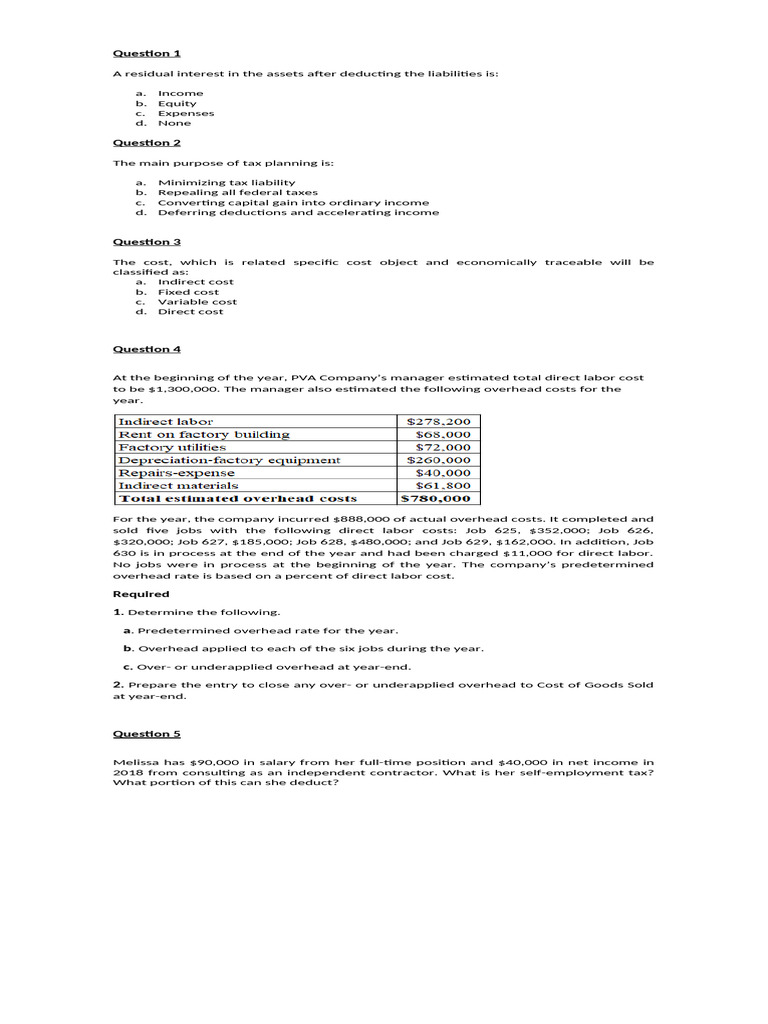 Accounting - Set 1 | PDF | Finance & Money Management