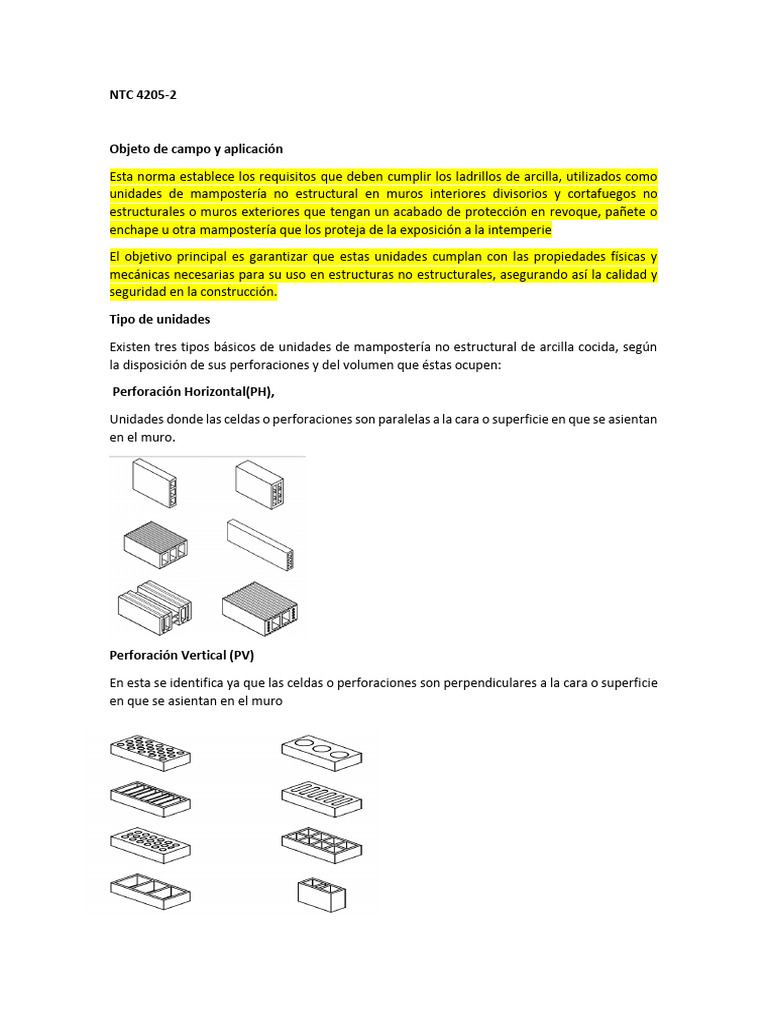 NTC 4205 | PDF | Albañilería | Arcilla
