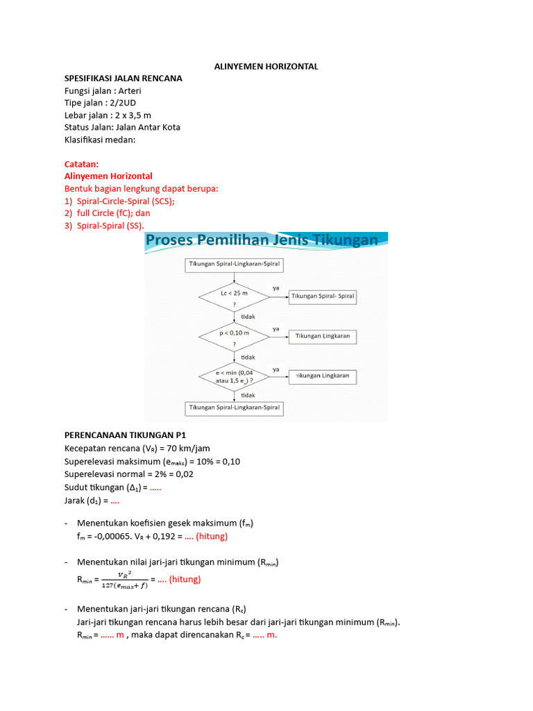 Perhitungan Alinyemen Horizontal | PDF