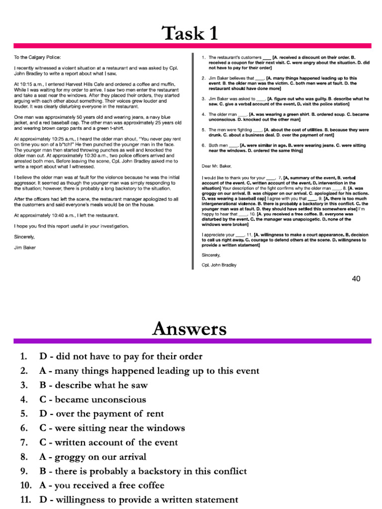 HW - CELPIP Reading 3.1 | PDF