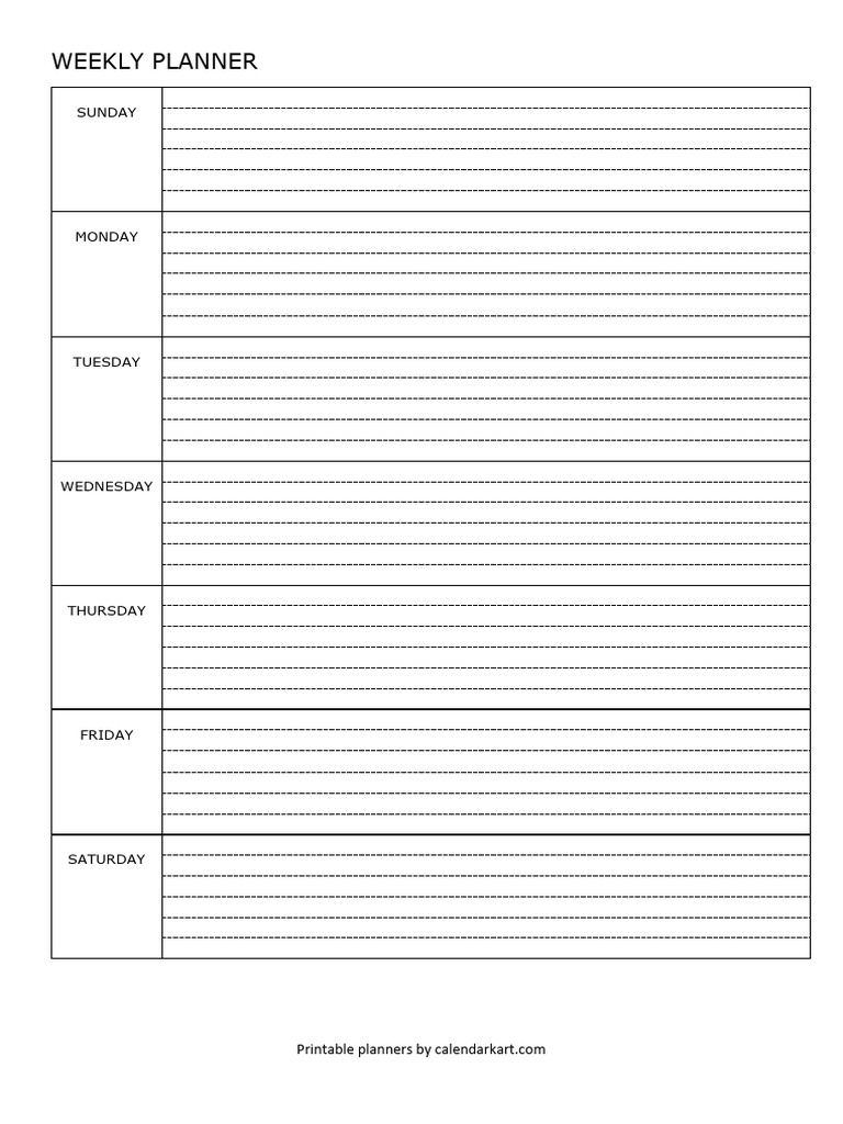 Blank Weekly Planner 1 | PDF