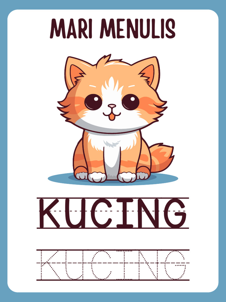 Lembar Kerja Putih Mari Menulis Nama Binatang | PDF