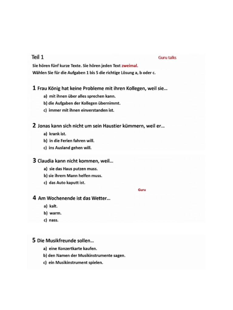 A2 Hören Modelltest | PDF