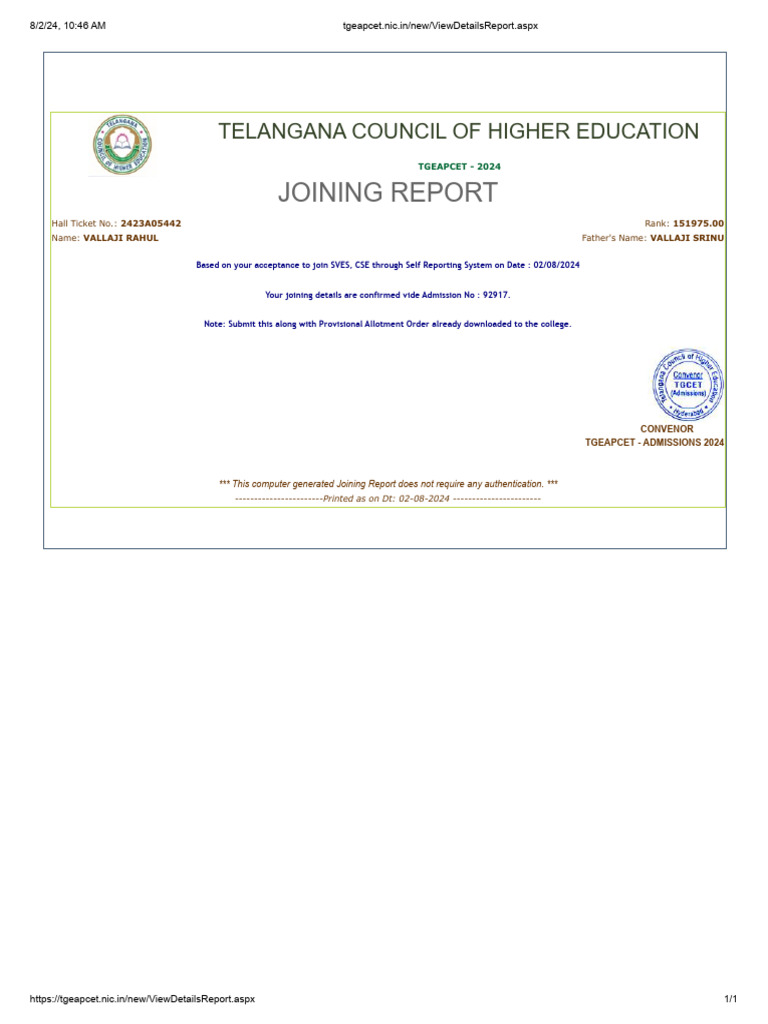 Joining Report | PDF