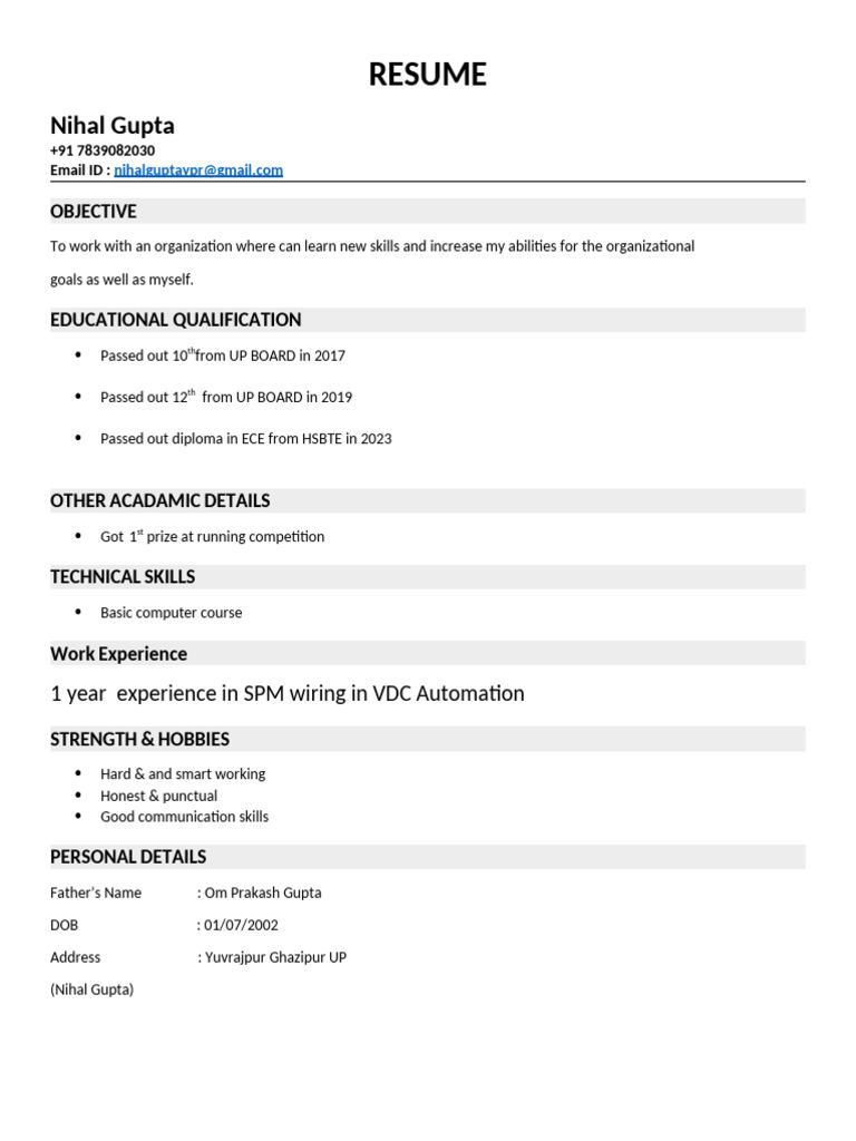 Nihal Resume.0 | PDF