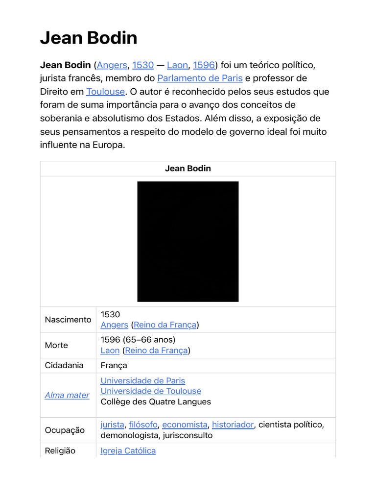 Jean Bodin: Teórico da Soberania | PDF | História