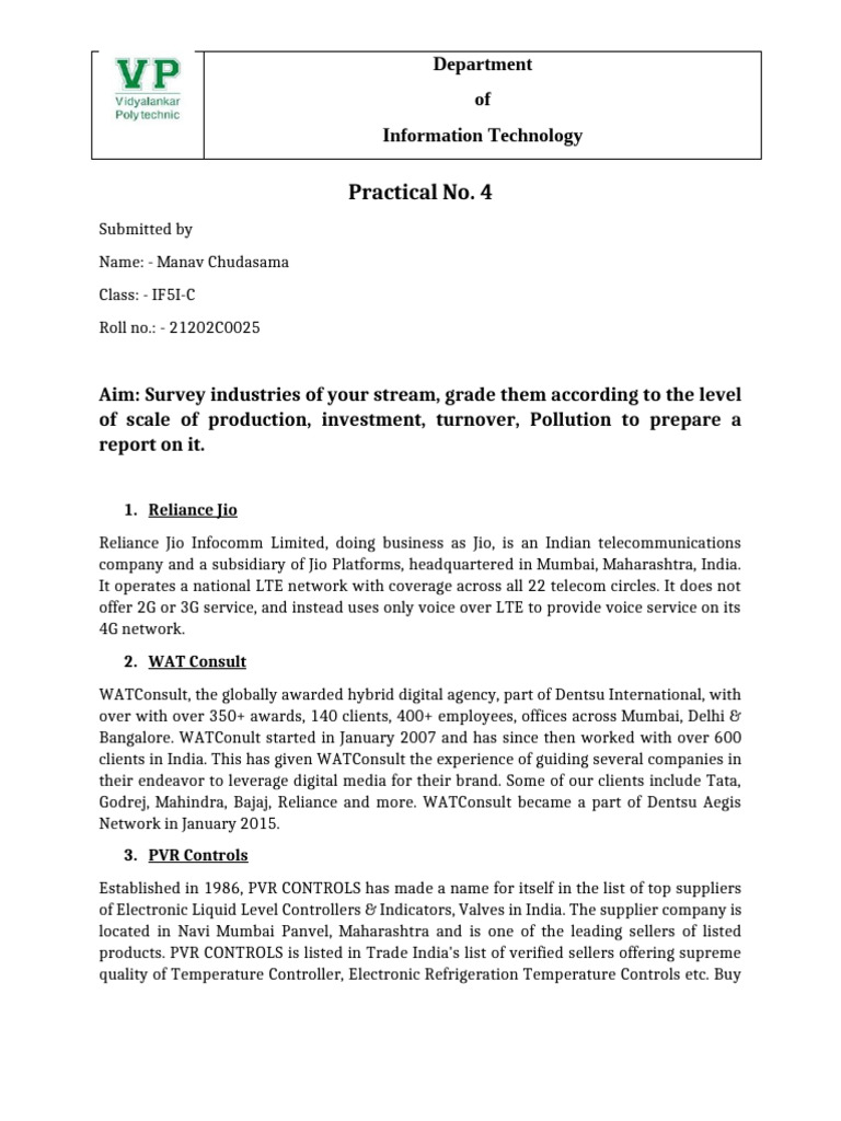 Practical 4 EDP | PDF | Business | Computers