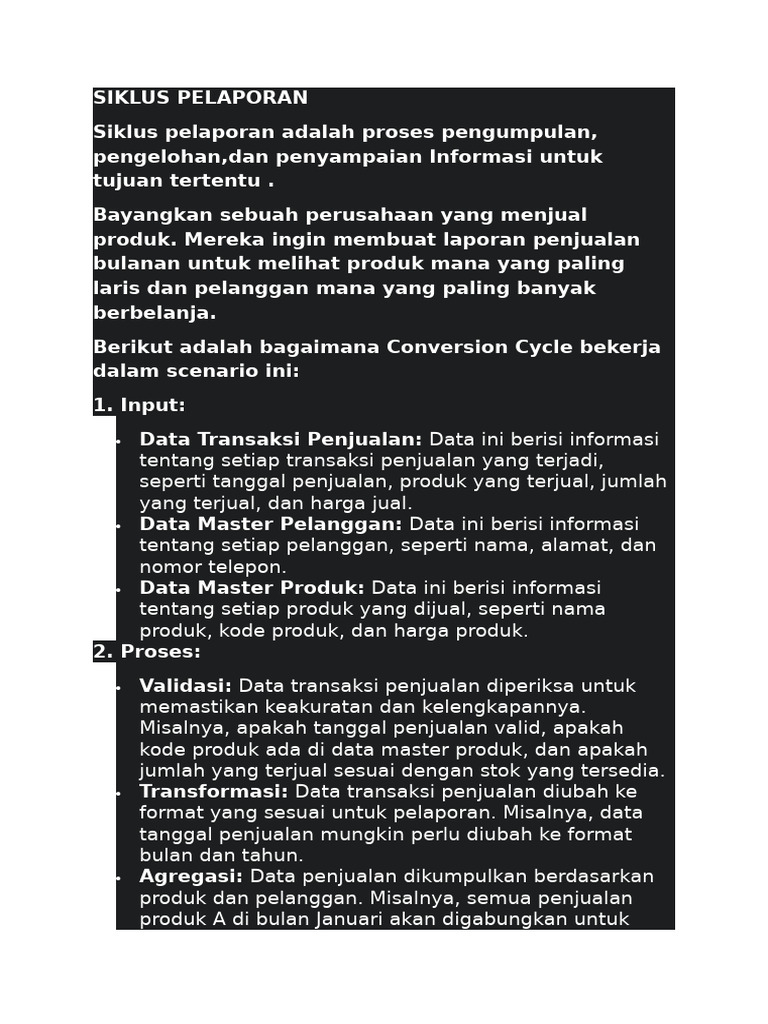 Siklus Pelaporan | PDF | Pengelolaan Keuangan & Uang