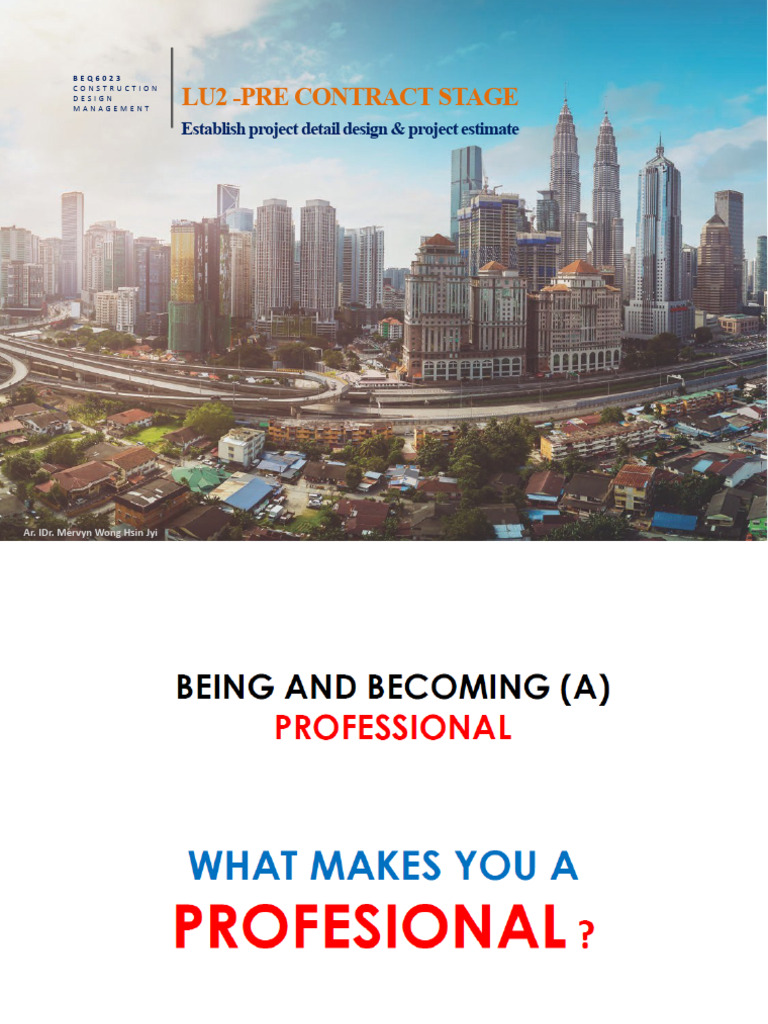 LU2 - Pre Contract Stage | PDF | Project Management | Business