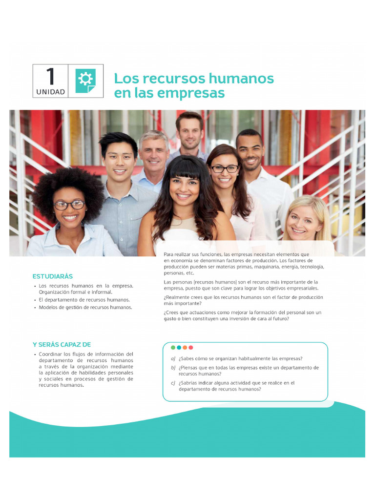 Tema 1 RRHH y RSC | PDF