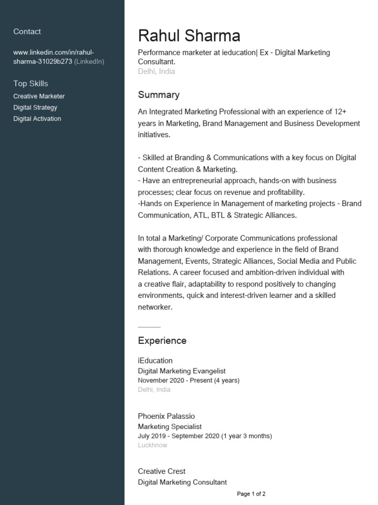 Rahul Sharma | PDF | Marketing | Digital Marketing