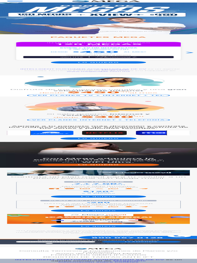 Megacable Paquetes Mejores Planes de Internet, TV y Telefonía | PDF ...