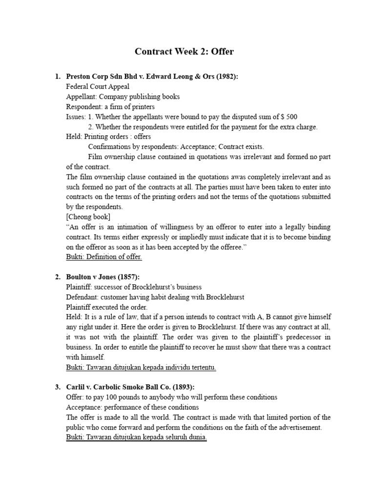 Understanding Contract Offers and Acceptance | PDF | Offer And ...