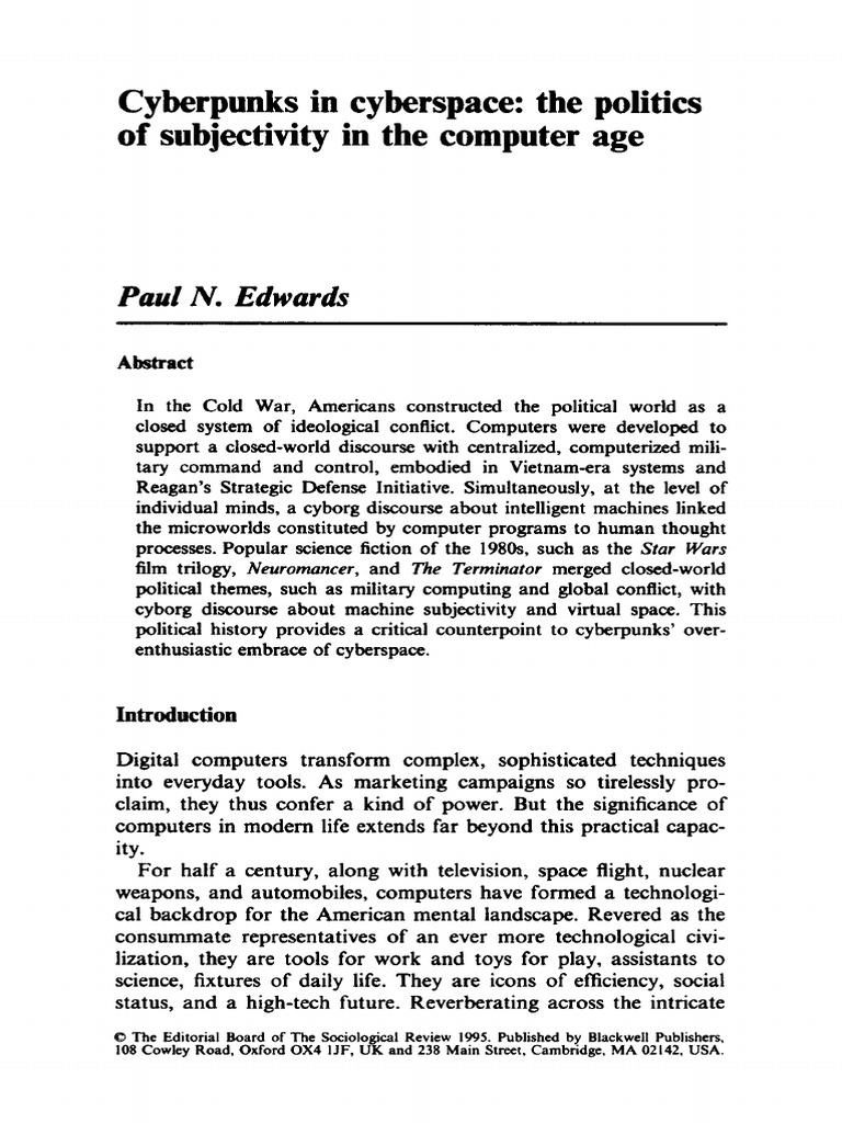 Cyberpunks in Cyberspace | PDF