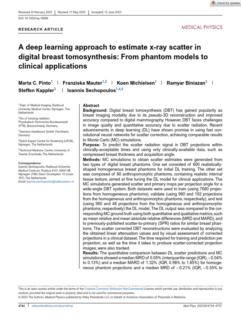 (Article Copy) A Deep Learning Approach To Estimate X Ray Scatter in ...