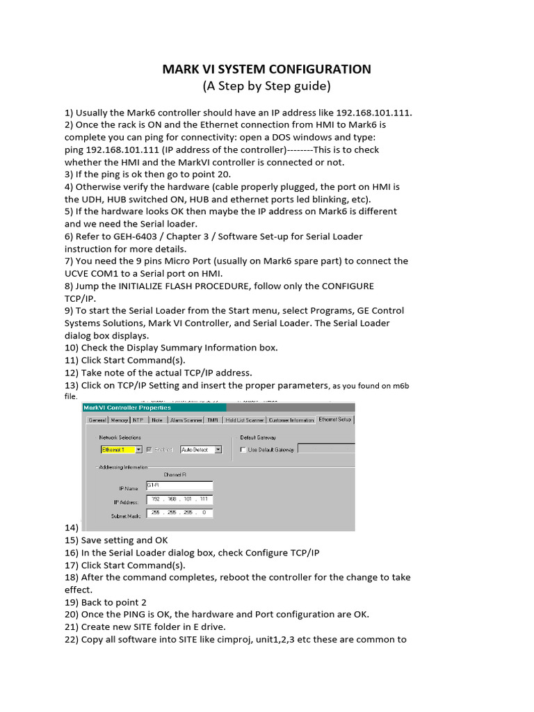 Mark VI System Setup Guide | PDF | Booting | Software