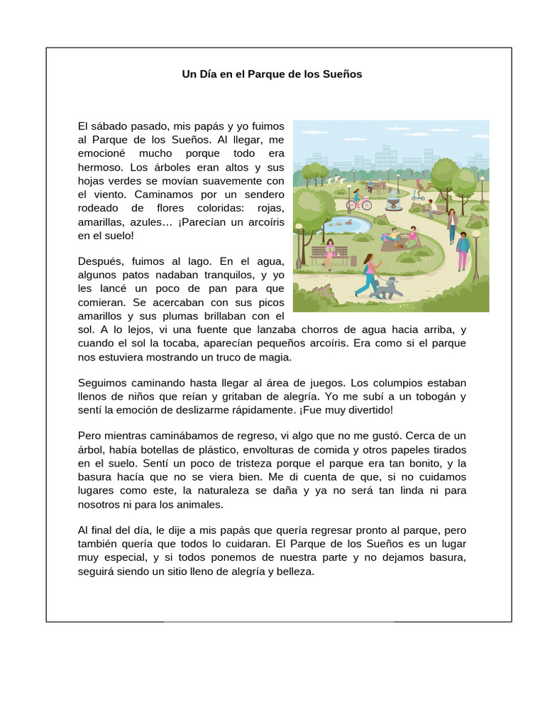 Un Día en El Parque de Los Sueños | PDF