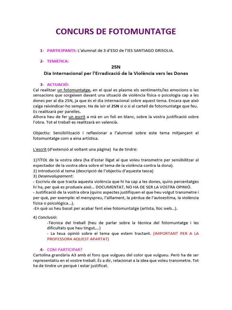 Bases Del Concurs | PDF