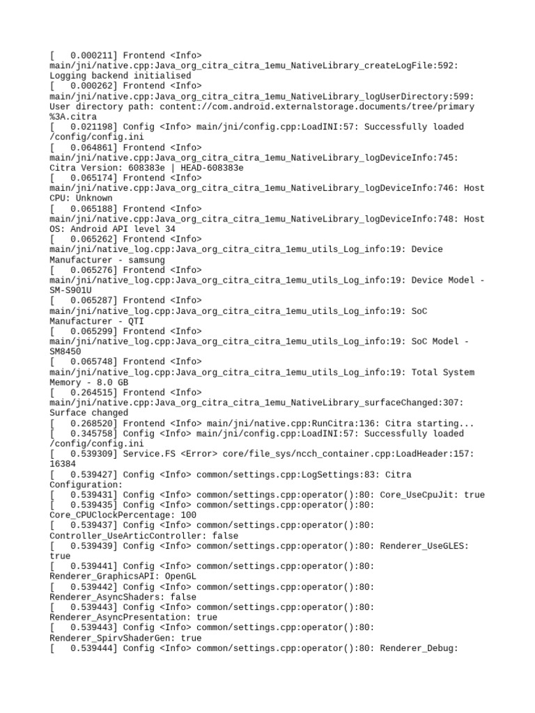 Citra Log | PDF | Computer Architecture | Computing