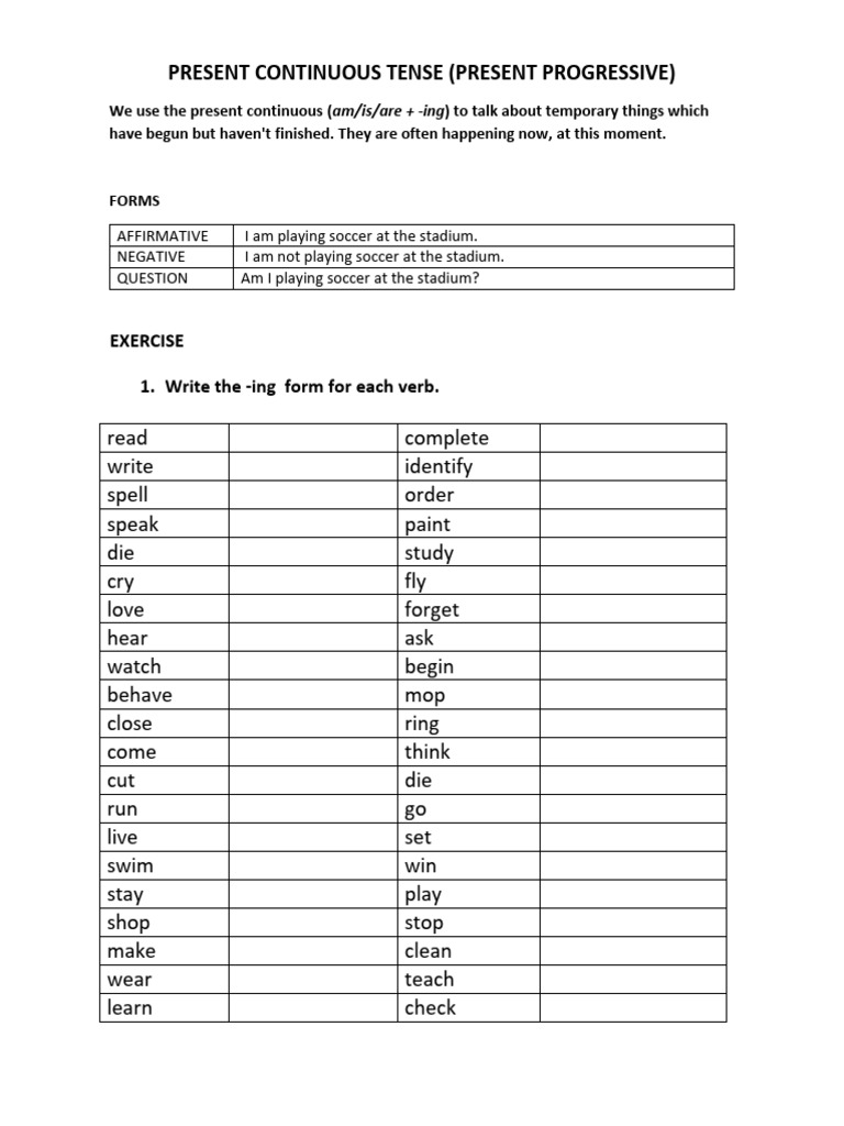 Grammar Snack - Present Continuous | PDF