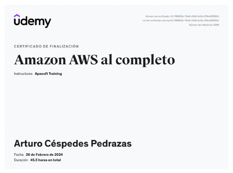 Certificado AWS | PDF