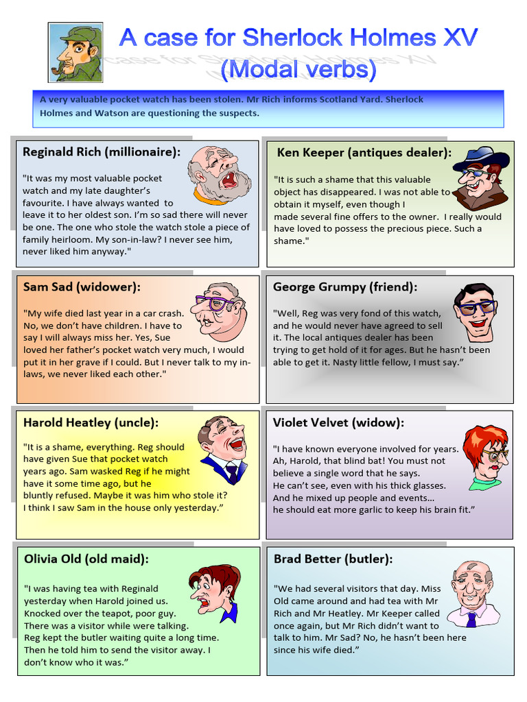 15A Case For Sherlock Holmes5 - Modal Verbs - Game | PDF