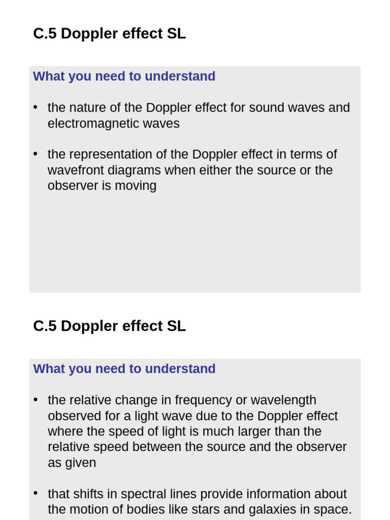 C.5 Doppler Effect SL | PDF | Doppler Effect | Waves