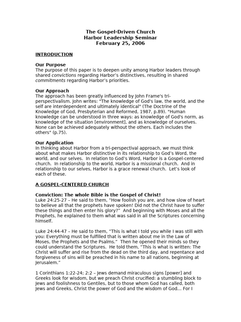 Timothy Keller - The Gospel-Driven Church | PDF | Jesus | The Gospel