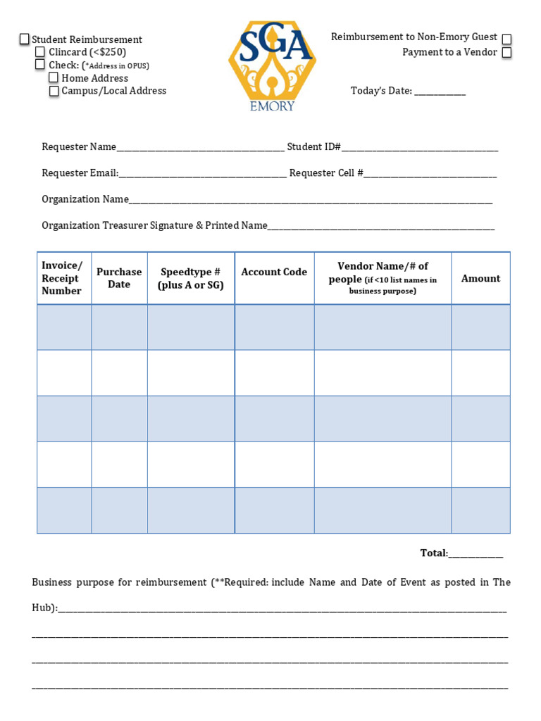 Emory Clincard Payment Request Guide | PDF