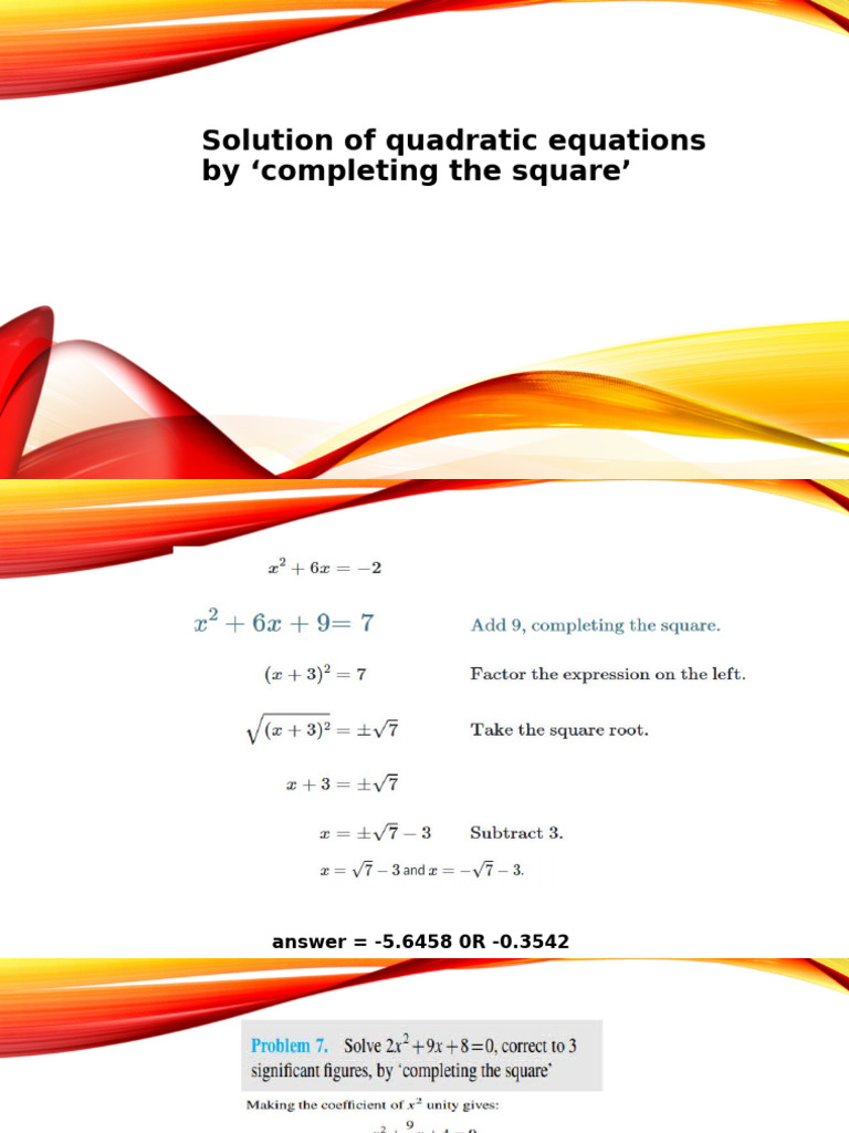 Quadratic Equations and Solution of Equations by Graphing | PDF