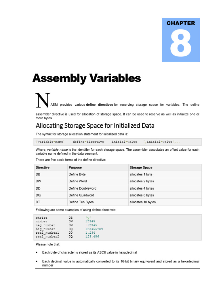 Asm Lec#5 | PDF | Integer (Computer Science) | Assembly Language