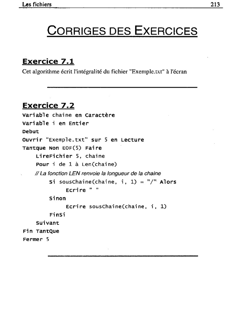 Correctio Exercice1-Chap7 | PDF